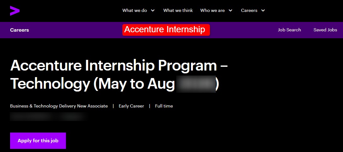 Accenture Summer Internship 2026 - The Internship