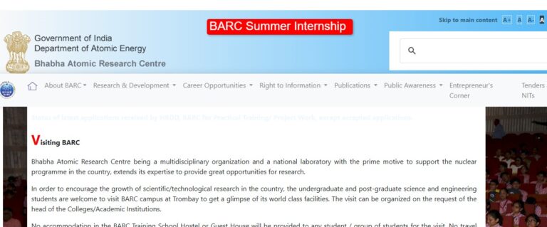 BARC Internship 2026: How to Apply, Eligibility & Selection Process