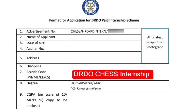 DRDO CHESS Summer Internship 2026: Apply Online, Eligibility - The ...