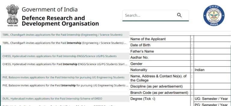 DRDO Internship 2026 - The Internship